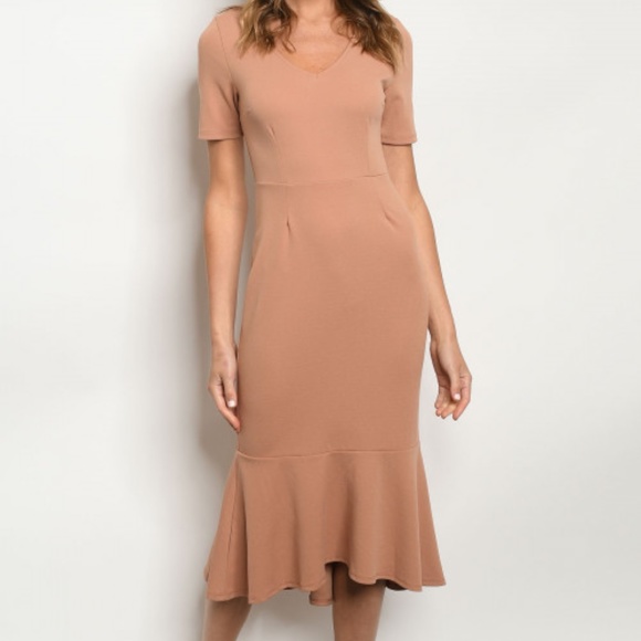 Dresses | Elegant Mind Ankle Dress With Midline Sleeves | Poshmark